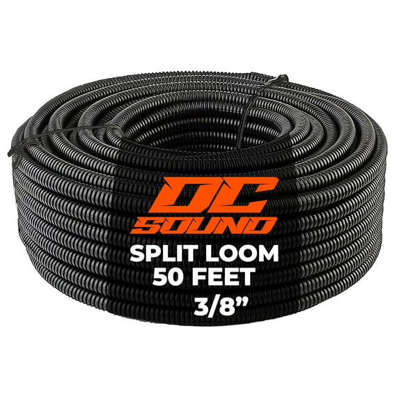 DC Sound 3/8" 10mm 50 Feet Split Wire Loom Cable Sleeves Conduit ...