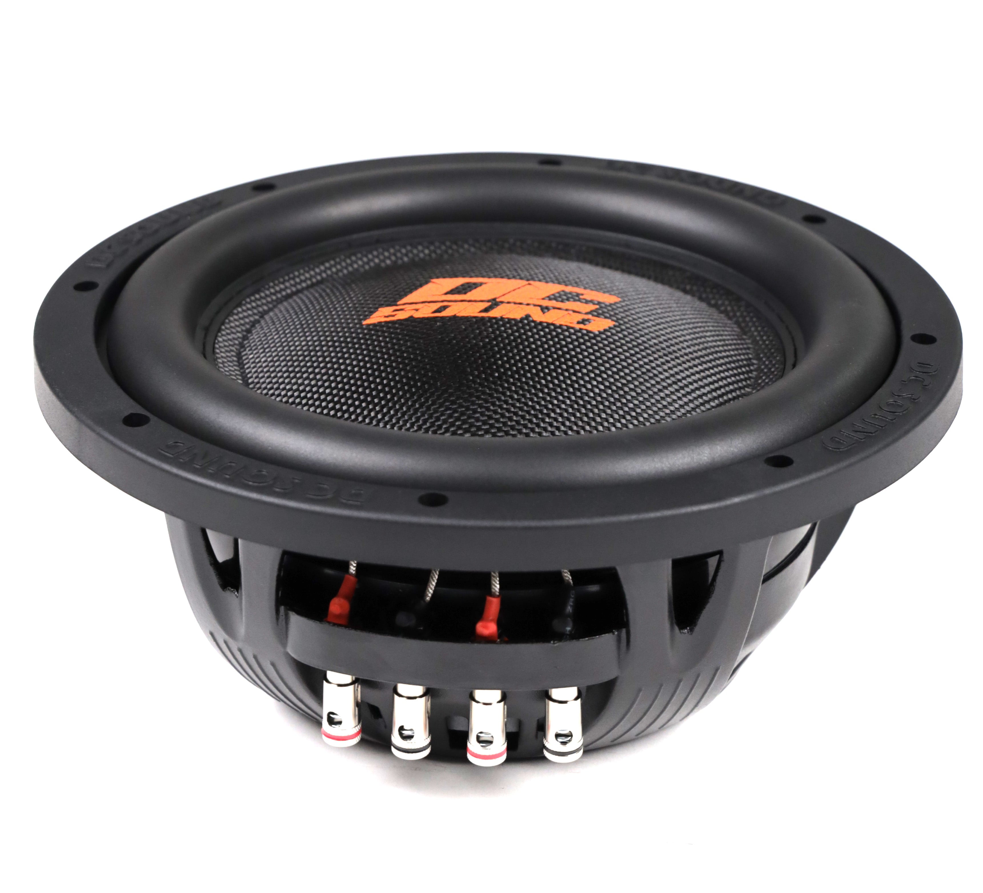 DC Sound DSW2000 10" Shallow-Mount Fiber Glass Subwoofer 2000W DVC 4 ...