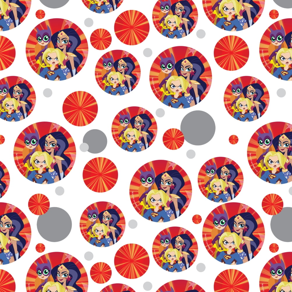 DC Super Hero Girls Girl Group Premium Gift Wrap Wrapping Paper Roll ...