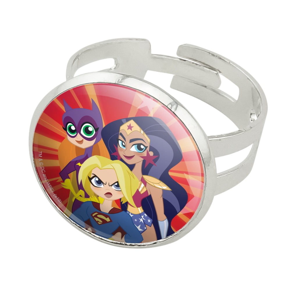DC Super Hero Girls Girl Group Silver Plated Adjustable Novelty Ring ...