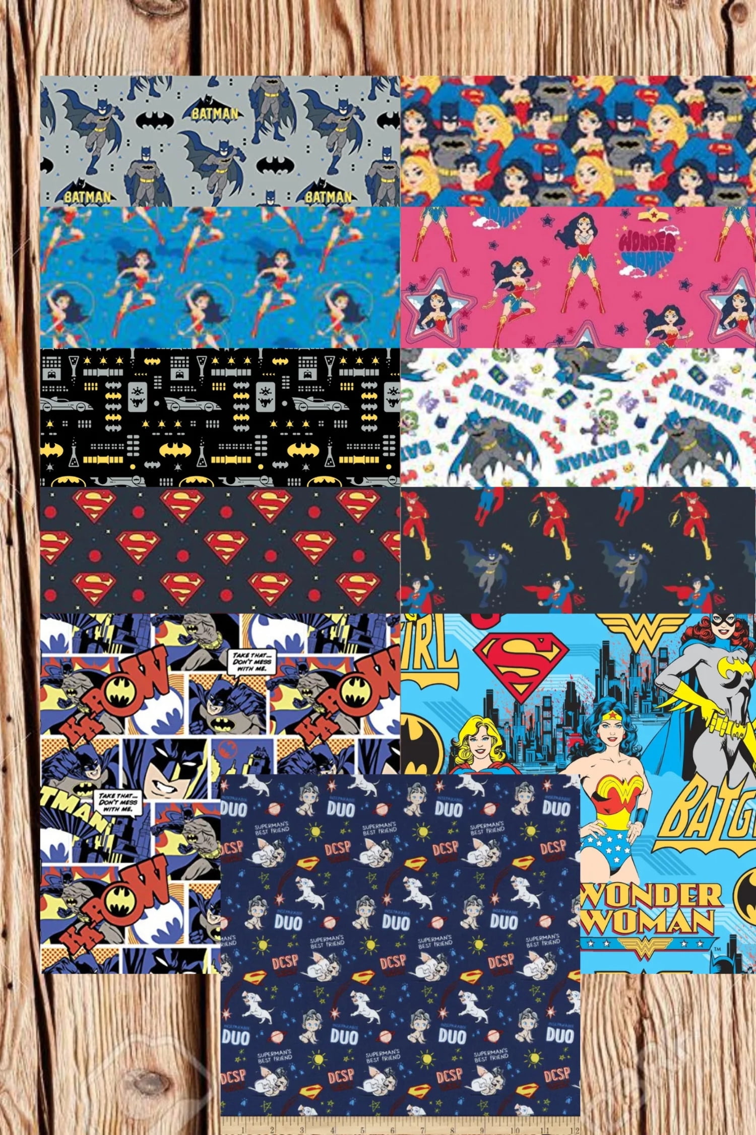 DC Super Heroes 10 Print Bundle, FAT Quarter, 1/2 Yard, or 1 Yard ...