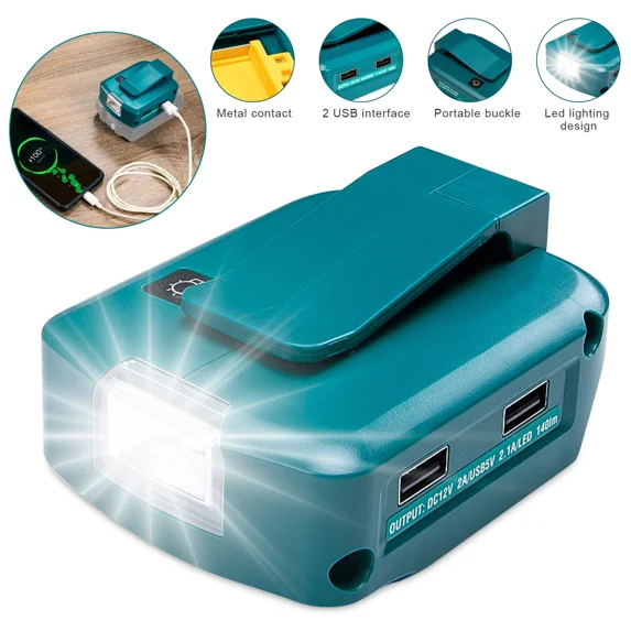 DC/USB Power Source Adapter For Makita 18V LXT BL1830/40 Li-ion Battery ...