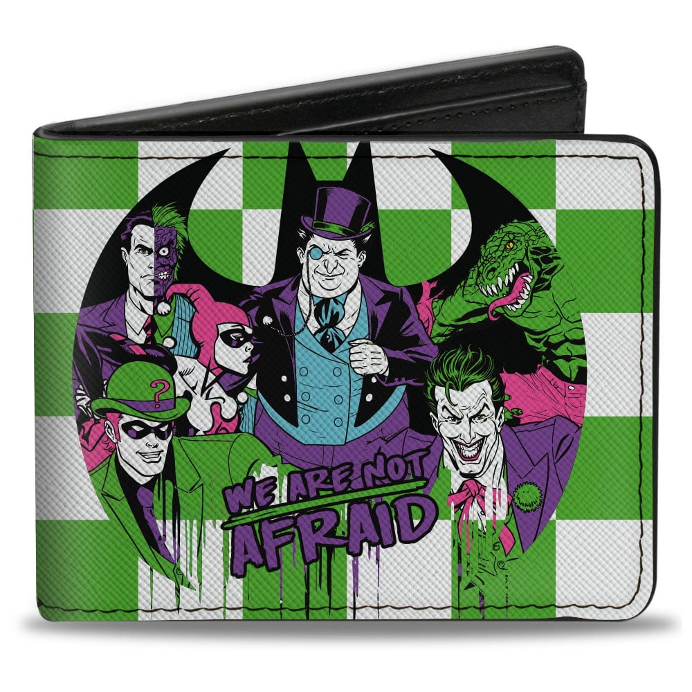 DC Comics Wallet, Bifold, Batman Villains Group Pose Checker Green ...