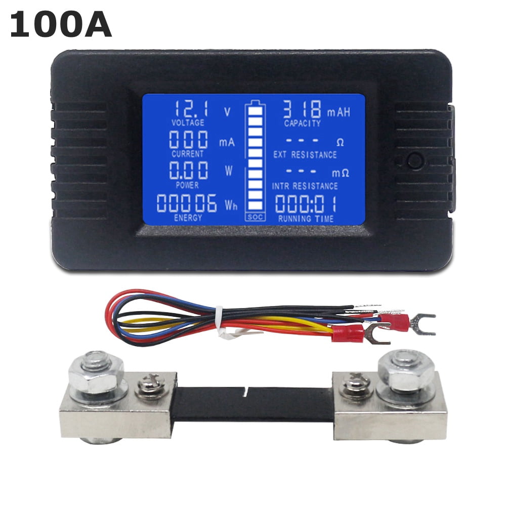 DC Voltmeter Ammeter Power Energy Digital Voltage Current Cap Ohm Hour ...