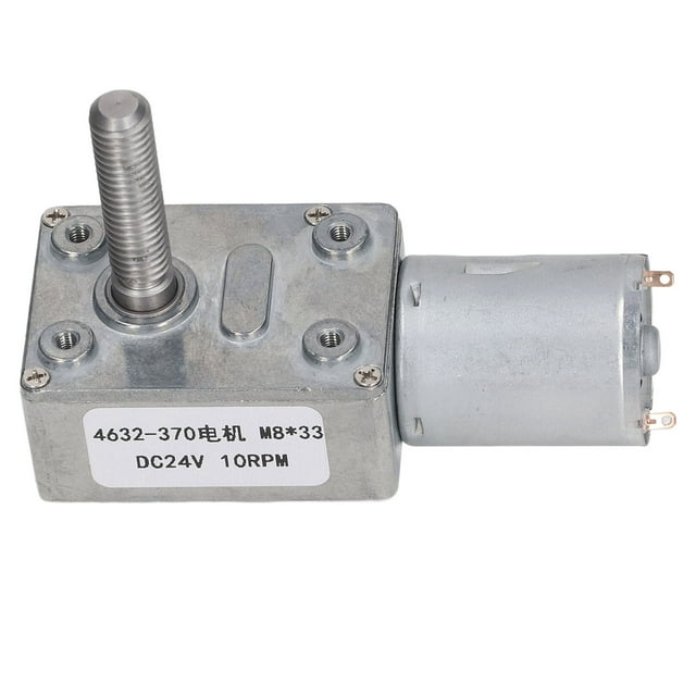DC Worm Gear Motor 10RPM M8x33mm High Transmission Accuracy Aluminum ...