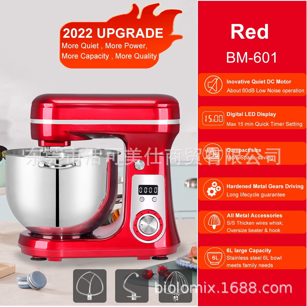 DC silent 6L dough mixer mixer 1200W chef machine egg beater mixer ...