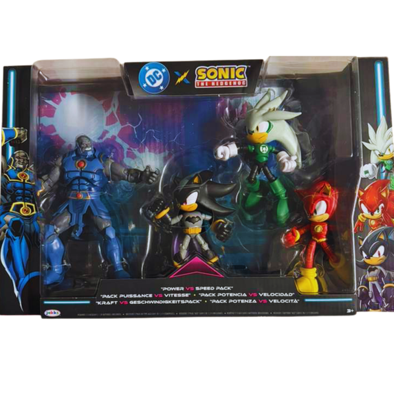 DC x Sonic the Hedgehog 5" Action Figure Multipack, Power vs Speed, 4 ...
