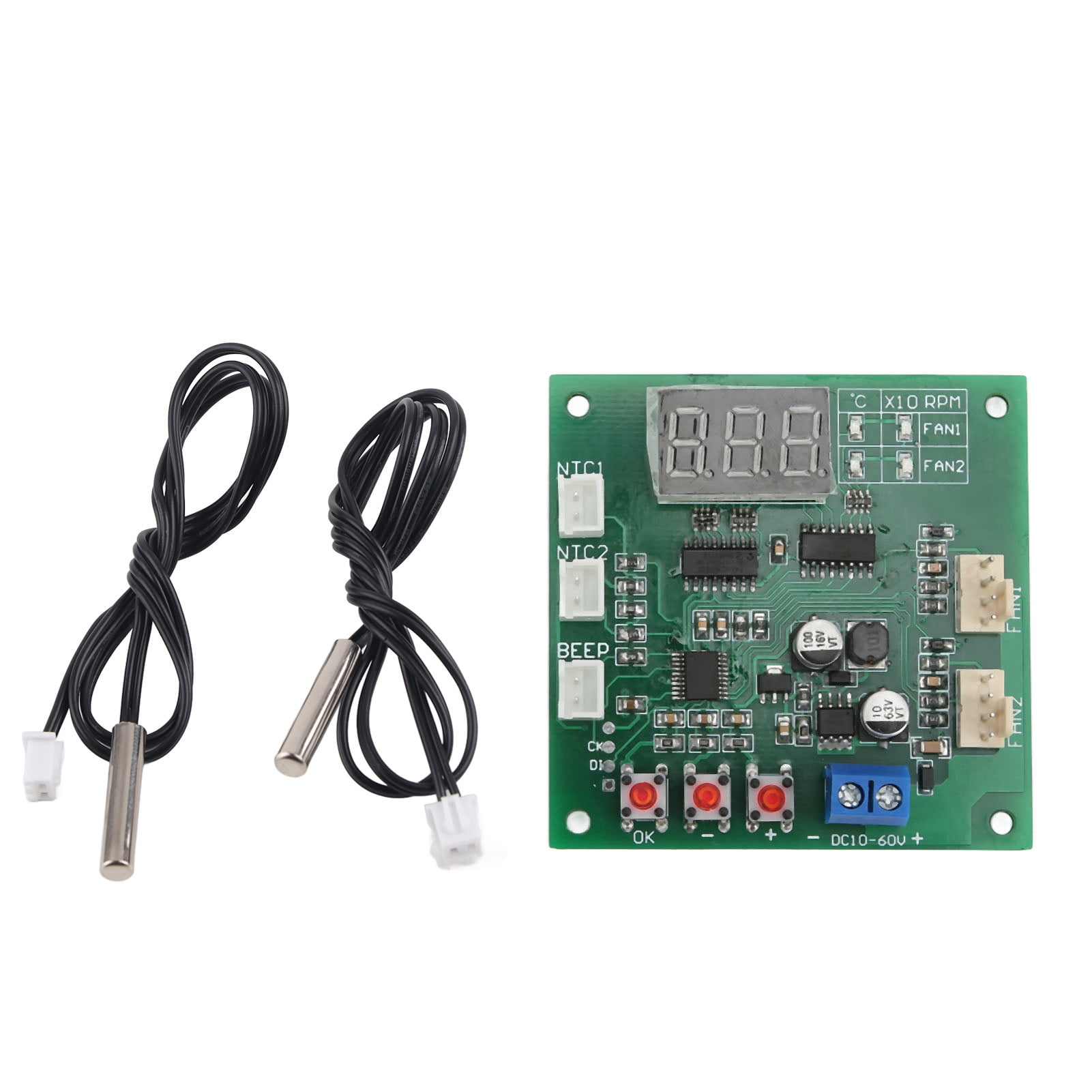 DC10?60V 2 Channel 4 Wire Fan PWM Temperature Speed Controller Governor ...