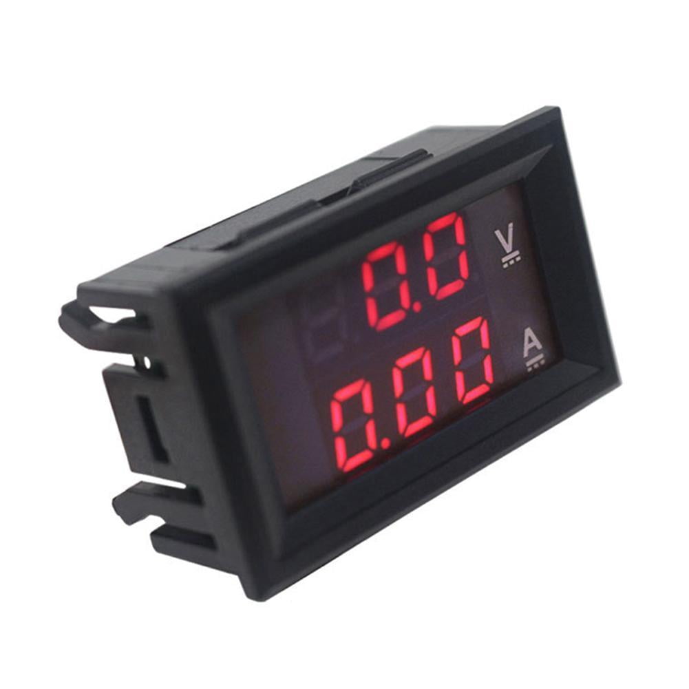 DC100V 10A Voltmeter Ammeter LED Dual Volt Amp Meter Current 5*5*3 ...