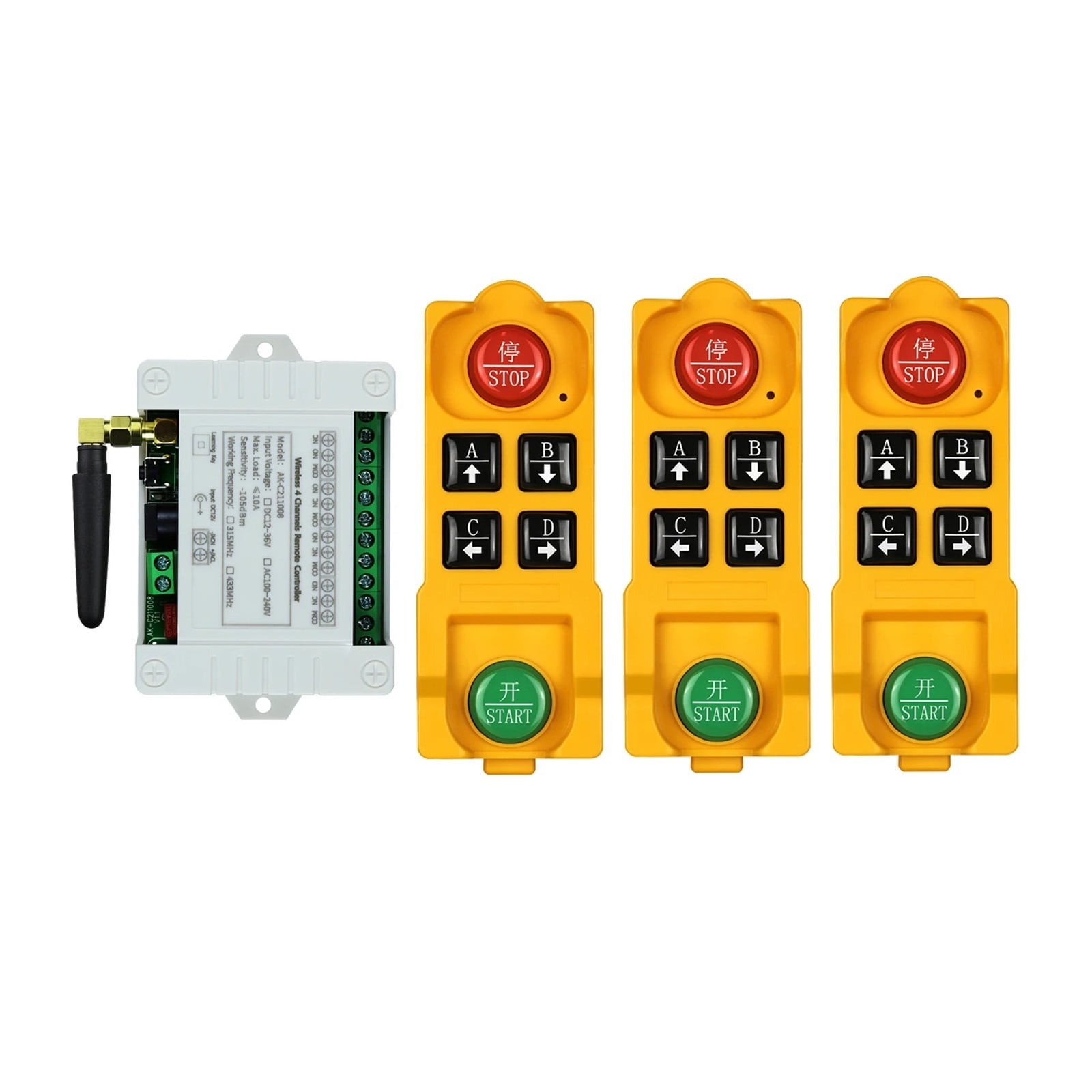 DC12/24/36 4CH Wireless Remote Control LED Light Switch Relay Output ...