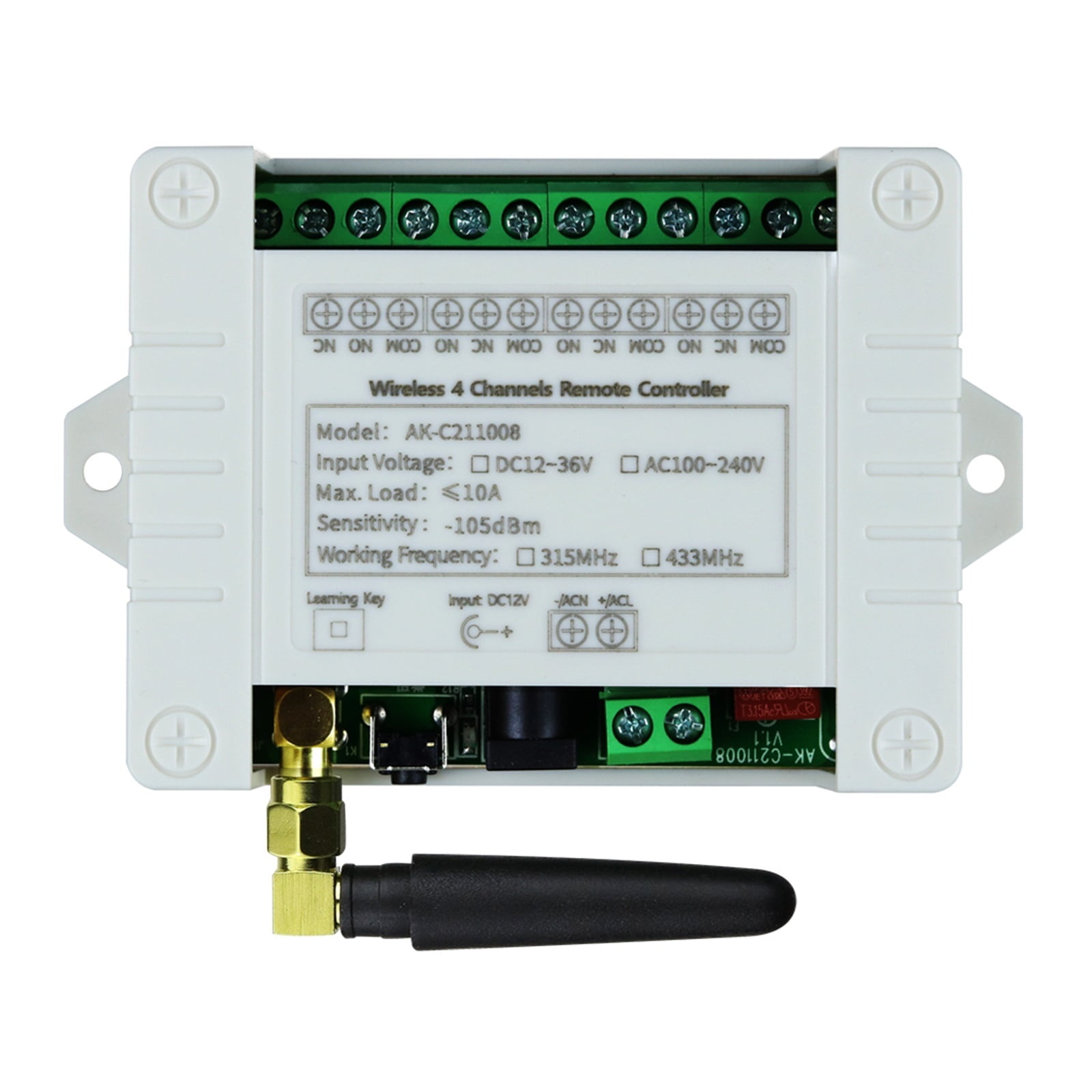 DC12/24/36 4CH Wireless Remote Control LED Light Switch Relay Output ...