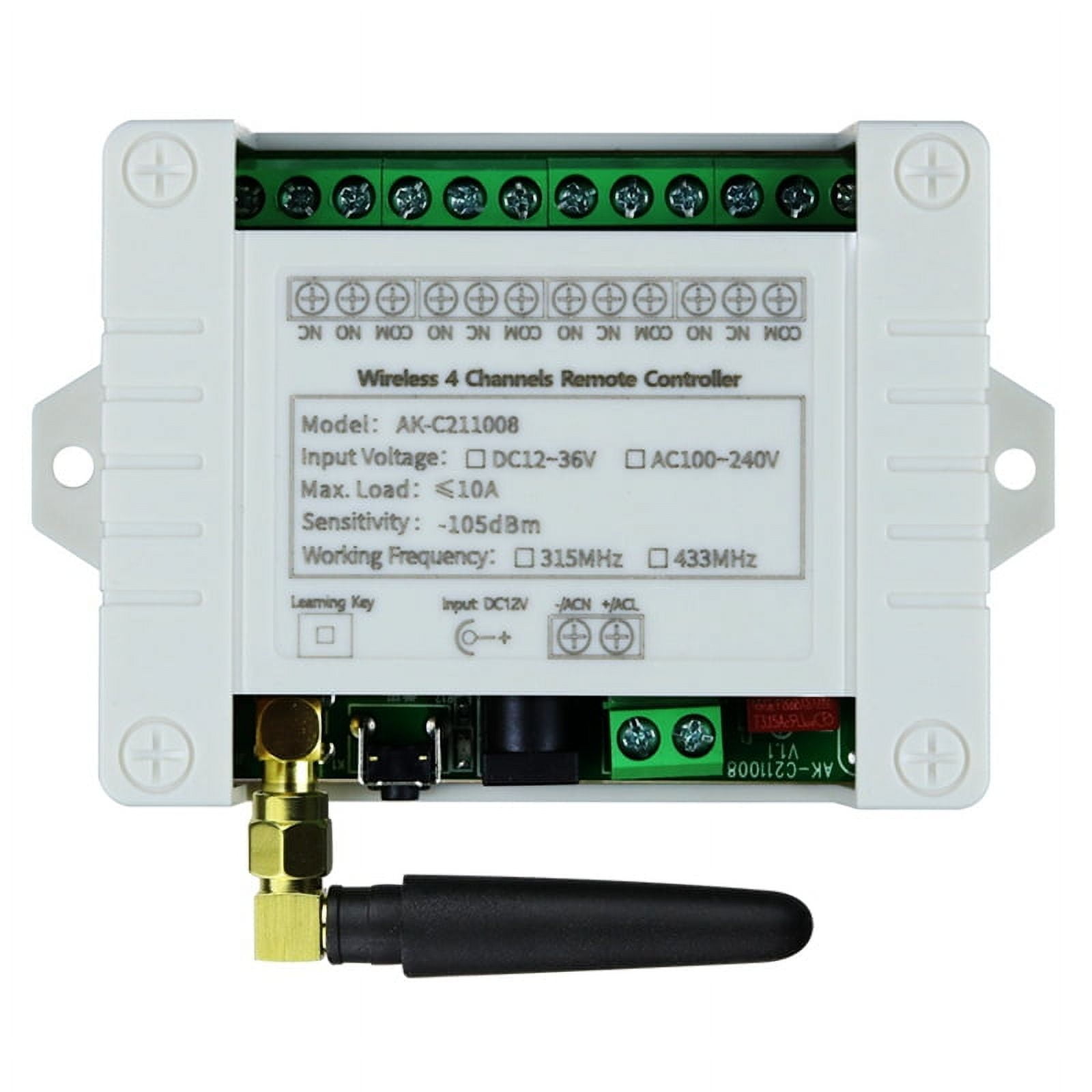 DC12-36V Wireless 4CH Remote Controller LED Light Switch Relay Output ...