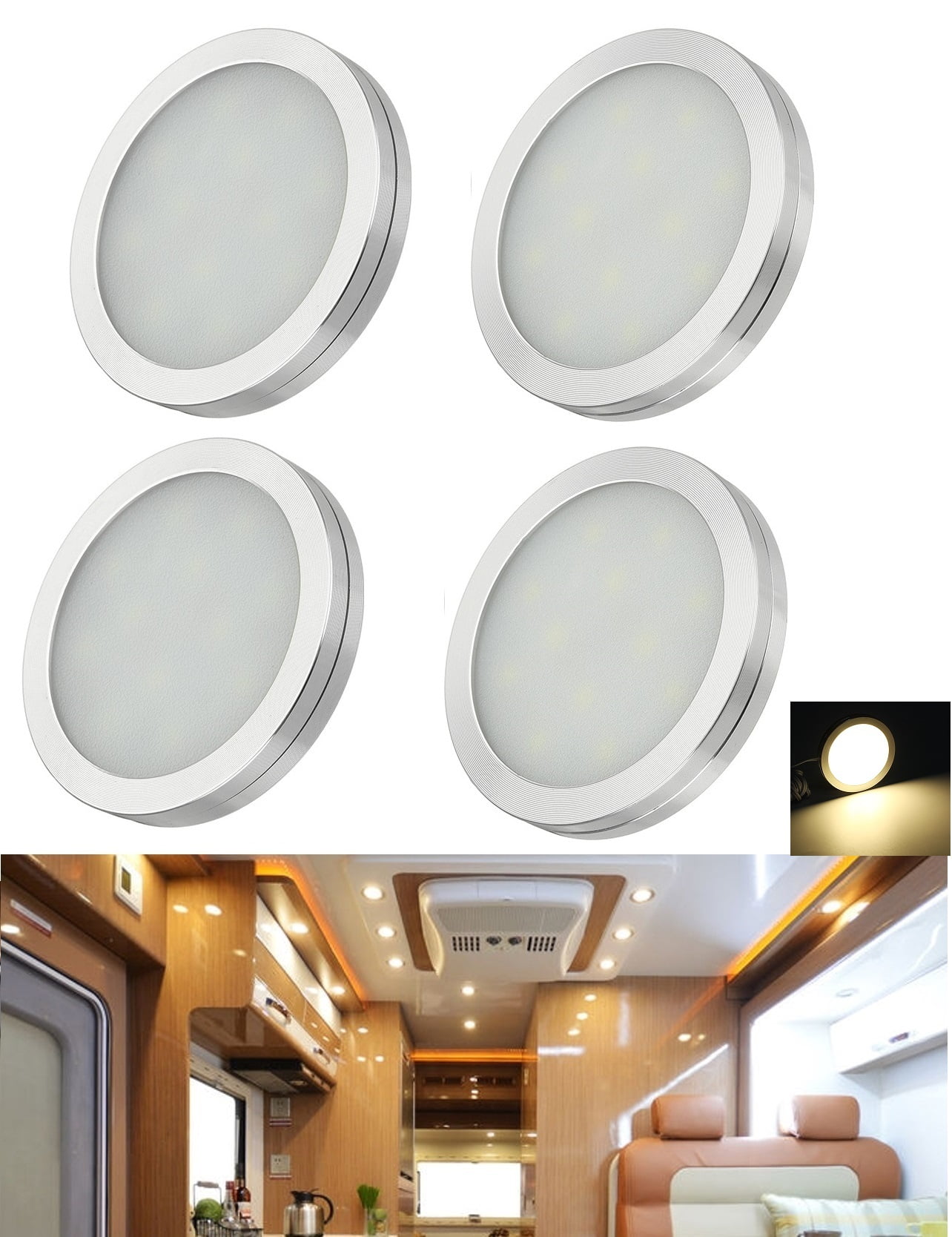 DC12V 12 LED RV Interior LED Spot Light for Cabinet Camper Van Caravan ...