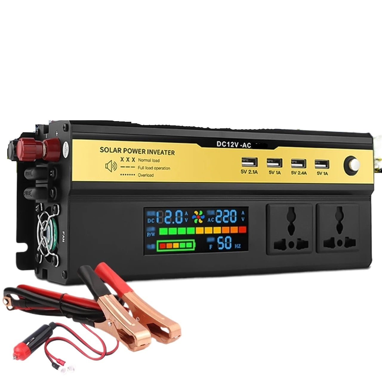DC12V/24V to AC Car Inverter 6000W Power Supply Converter Adapter With ...