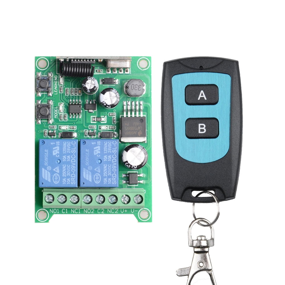 DC12V-48V 433MHz Wireless Remote Control Switch Relay 2CH Receiver ...