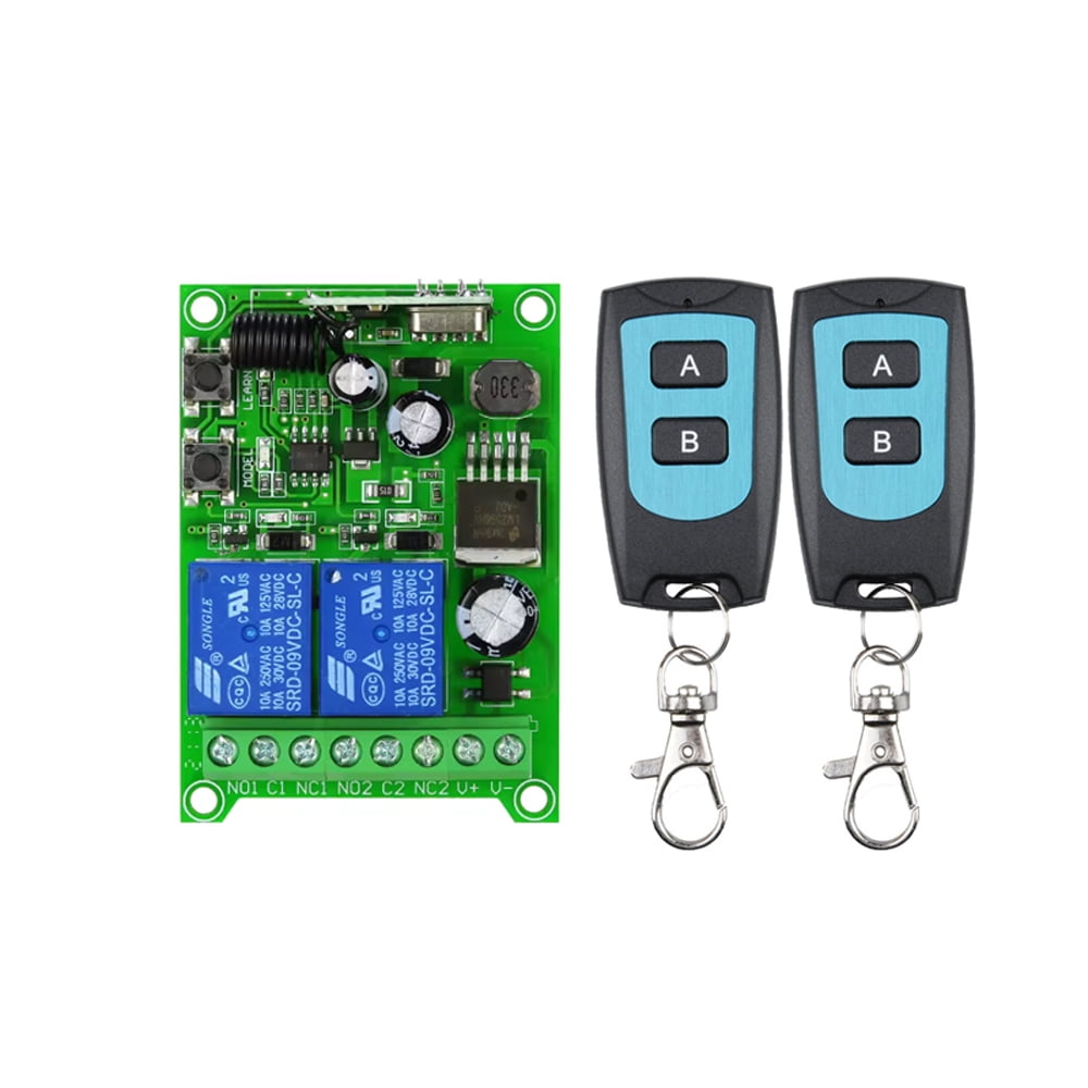 DC12V-48V 433MHz Wireless Remote Control Switch Relay 2CH Receiver ...