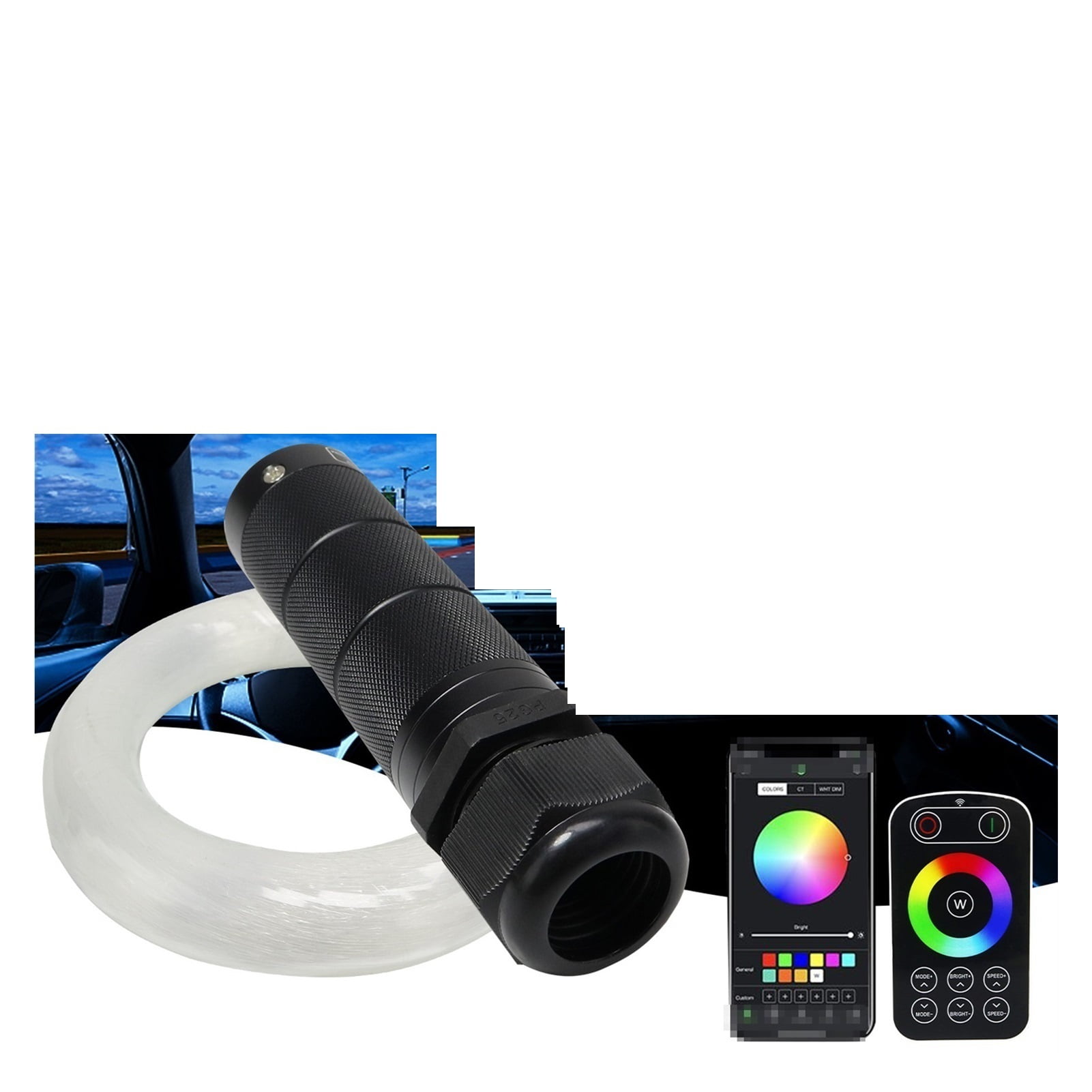 DC12V 6W RGB Car Roof Star Lights LED Fiber Optic Star Ceiling Light ...