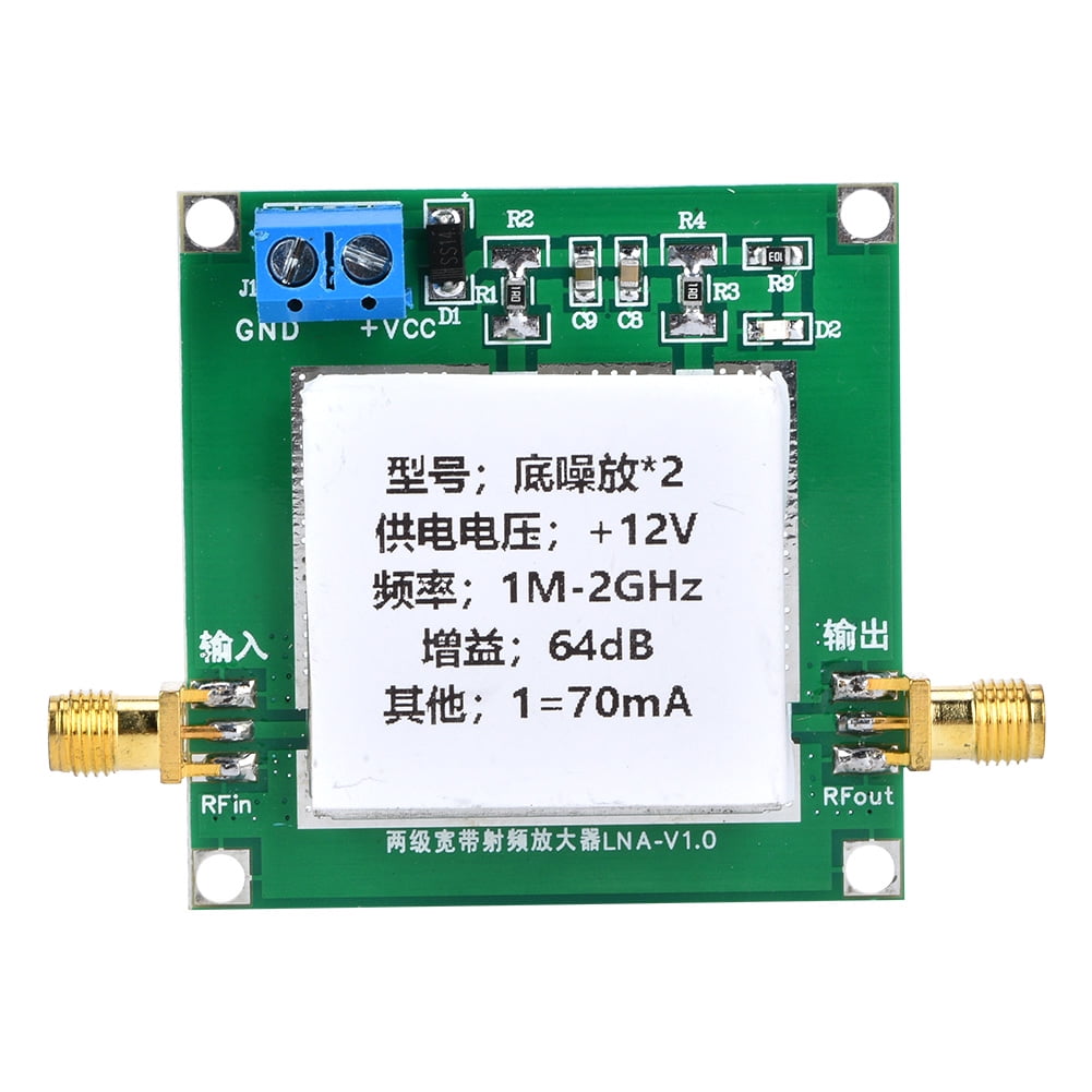 DC12V, 70mA, 0.1-2GHz, 64dB Gain RF Broadband Low Noise Amplifier ...