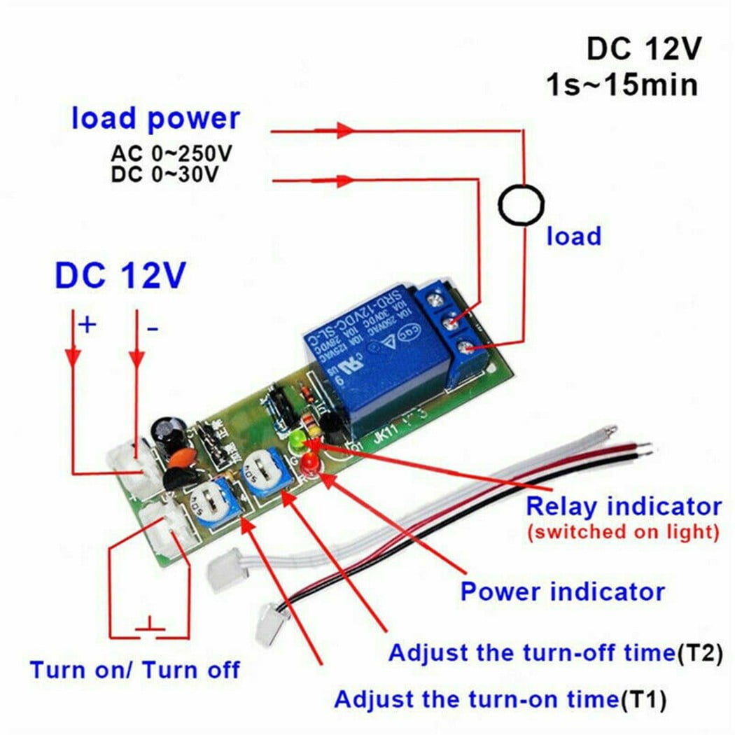 DC12V Adjustable Infinite Cycle Loop Delay r Relay Switch ON OFF Module ...