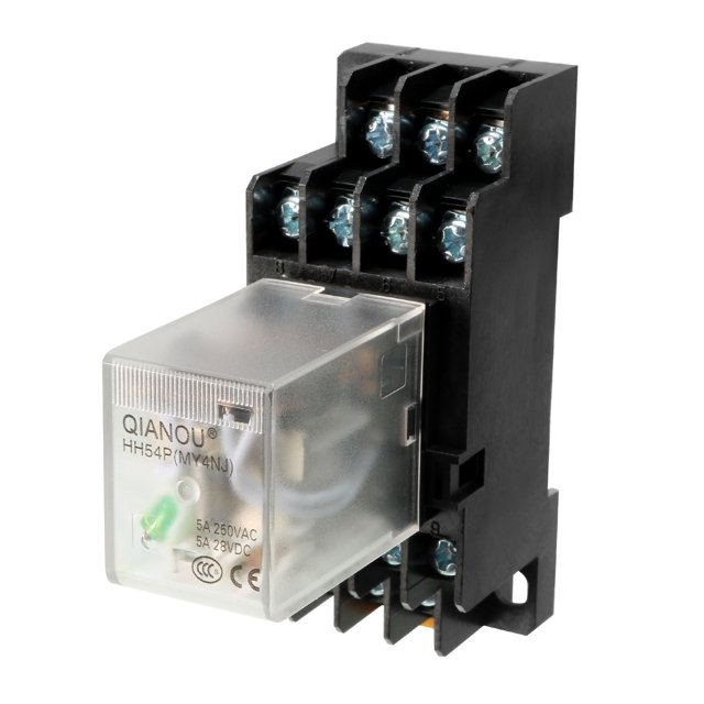 DC12V Coil 14 Pin 4P4T Electromagnetic Purpose Power Relay + Socket ...