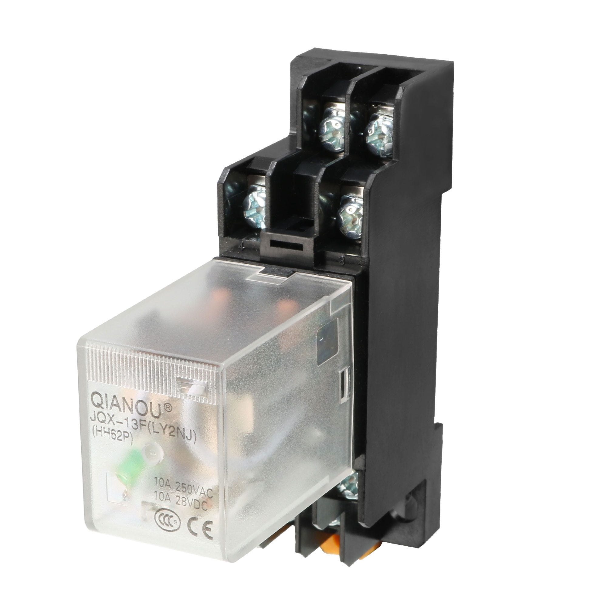 DC12V Coil 8 Pin DPDT Electromagnetic Power Relay + Socket Base JQX-13F ...