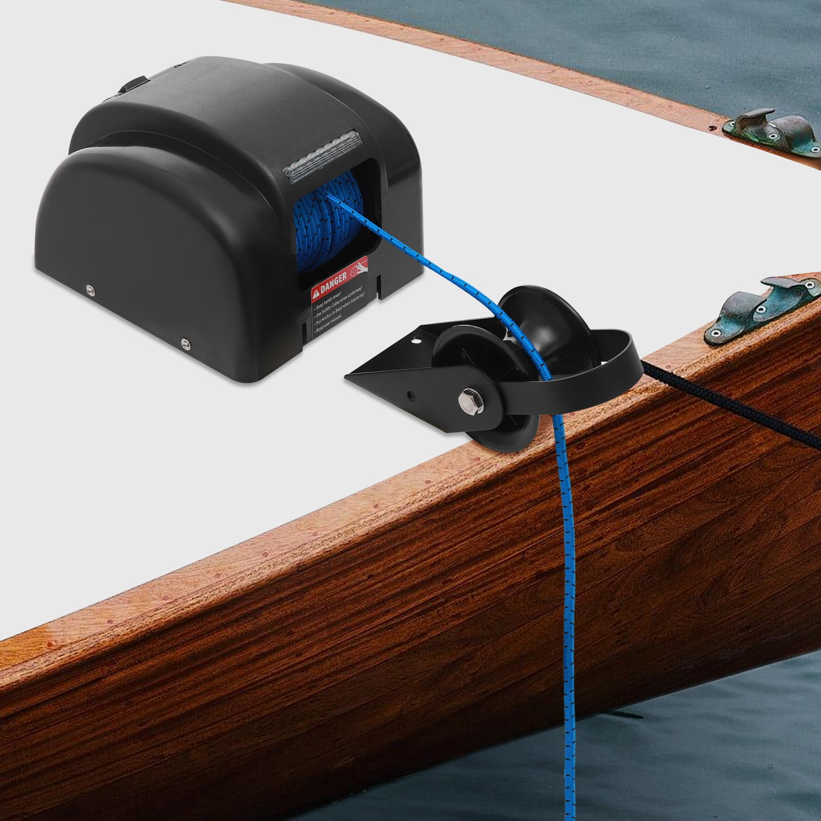 DC12V Electric Boat Winch 45 LBS Boat Marine Anchor Winch ABS w/ Remote ...