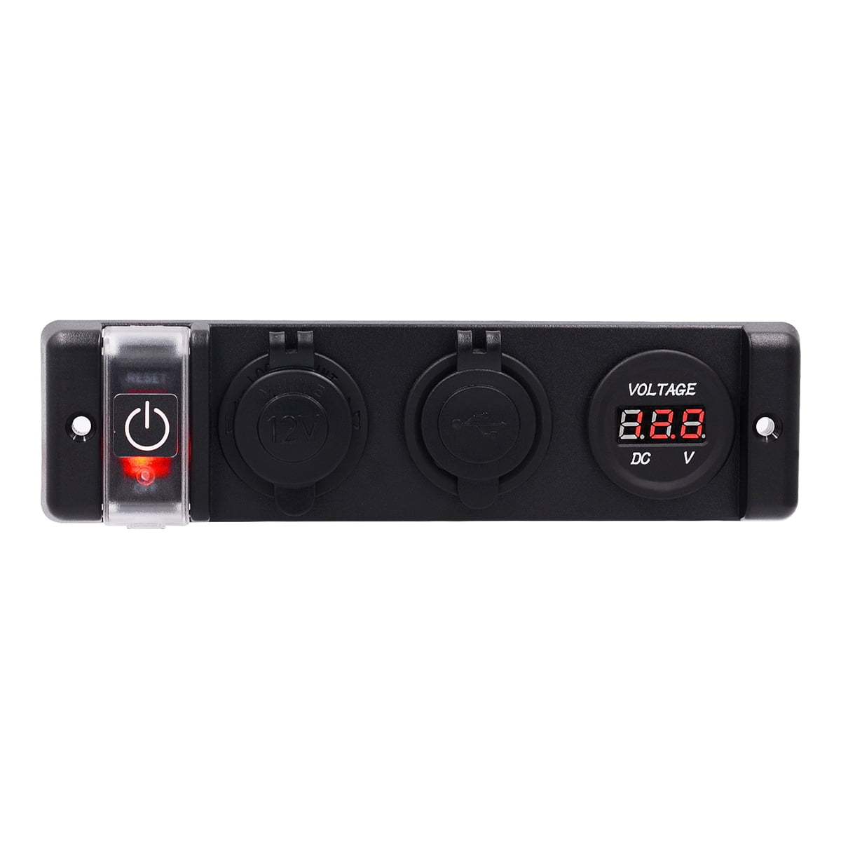 DC12V Panel Dual USB Voltmeter Circuit Breaker Car Boat Round Rocker ON ...