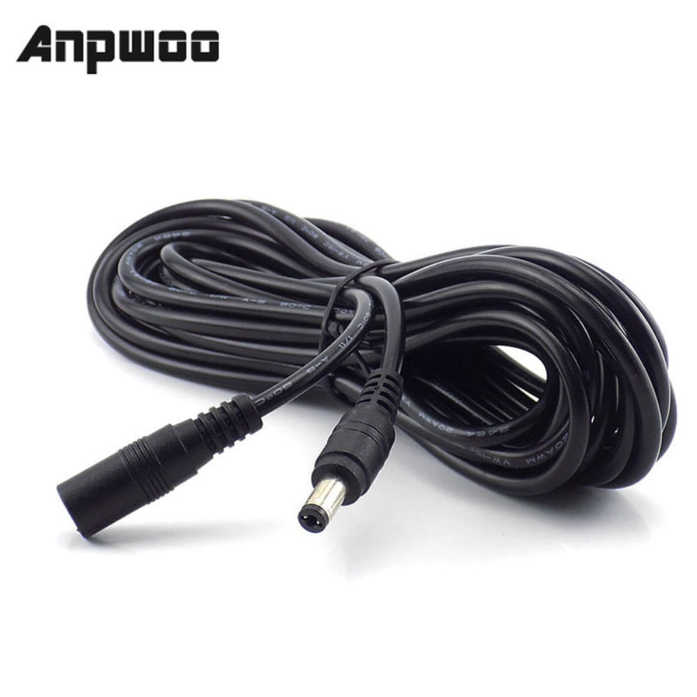 DC12V Power Extension Cable 2.1*5.5mm Connector Male To Female For CCTV Security Camera Black ...