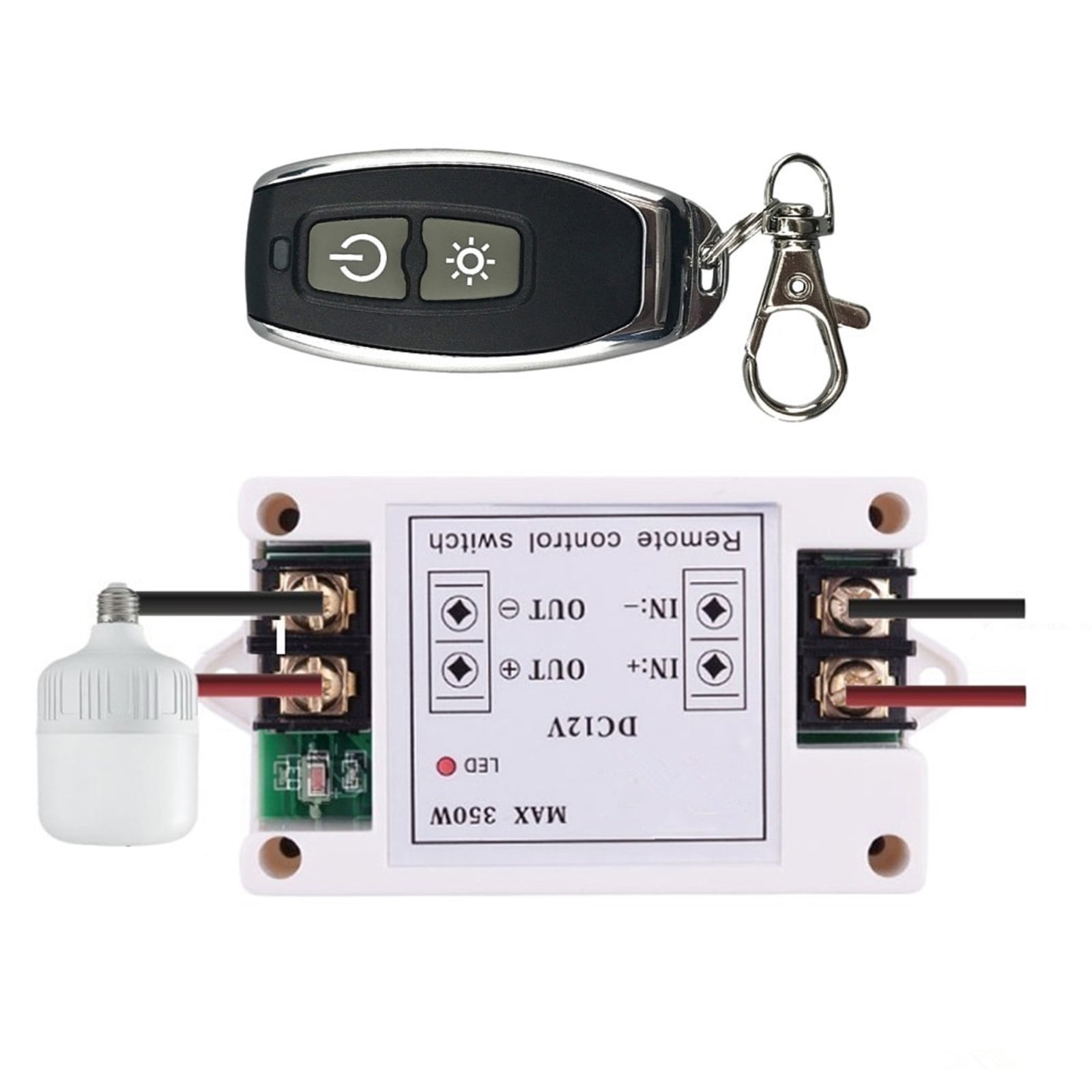 DC12V Wireless Relay Switch 40A, Long-range Remote Control for ...