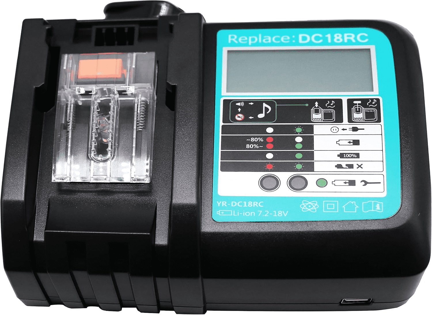 DC18RC 14.4V-18VLi-Ion Battery Charger Compatible with Makita DC18RC ...