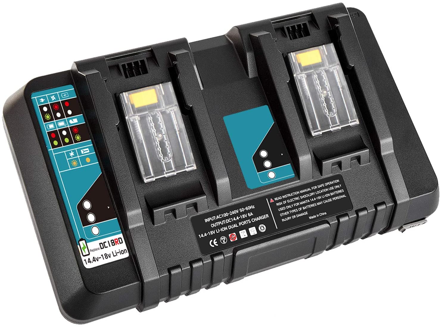 Makita DC18SD 18V Lithium Ion Dual Port Battery Charger - Walmart.com