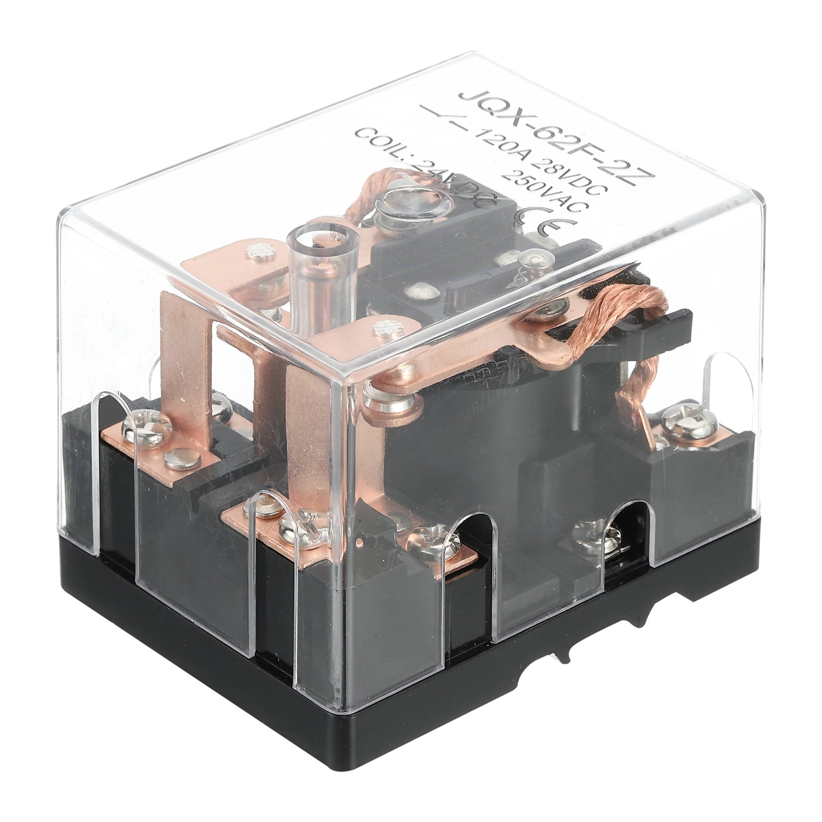 DC24V 120A Electromagnetic Relay, High Power Relay DPDT 2NO 2NC 8 Terminals Din Rail Mounting ...