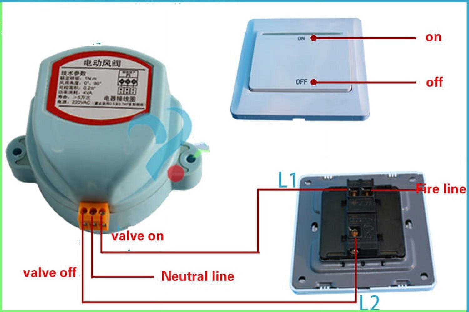 DC24V 51mm-250mm stainless steel air damper valve electric air duct ...