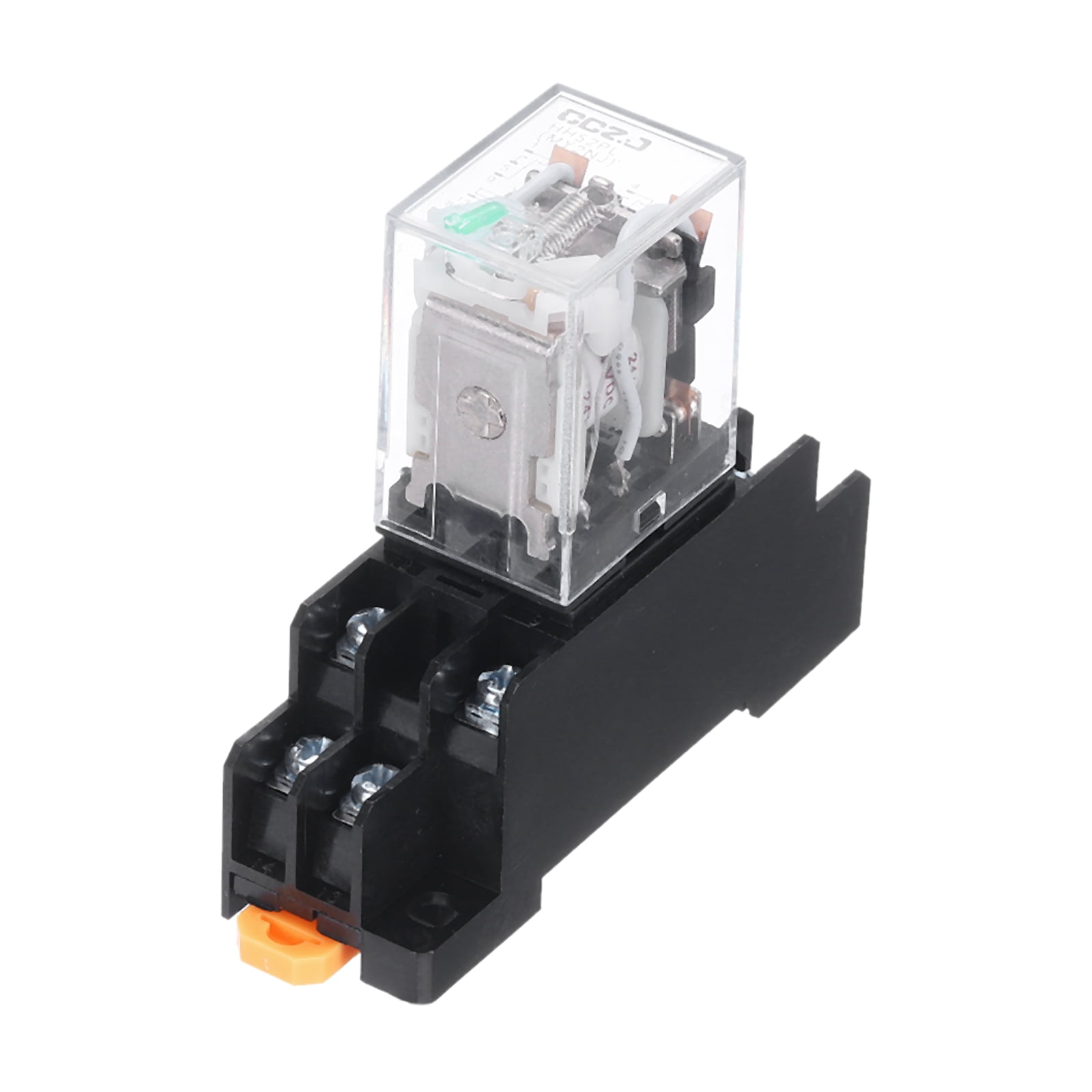 DC24V Electromagnetic Power Relay 8-Pin AC/DC DPDT 2NO+2NC Relay Coil with Socket Base with LED ...