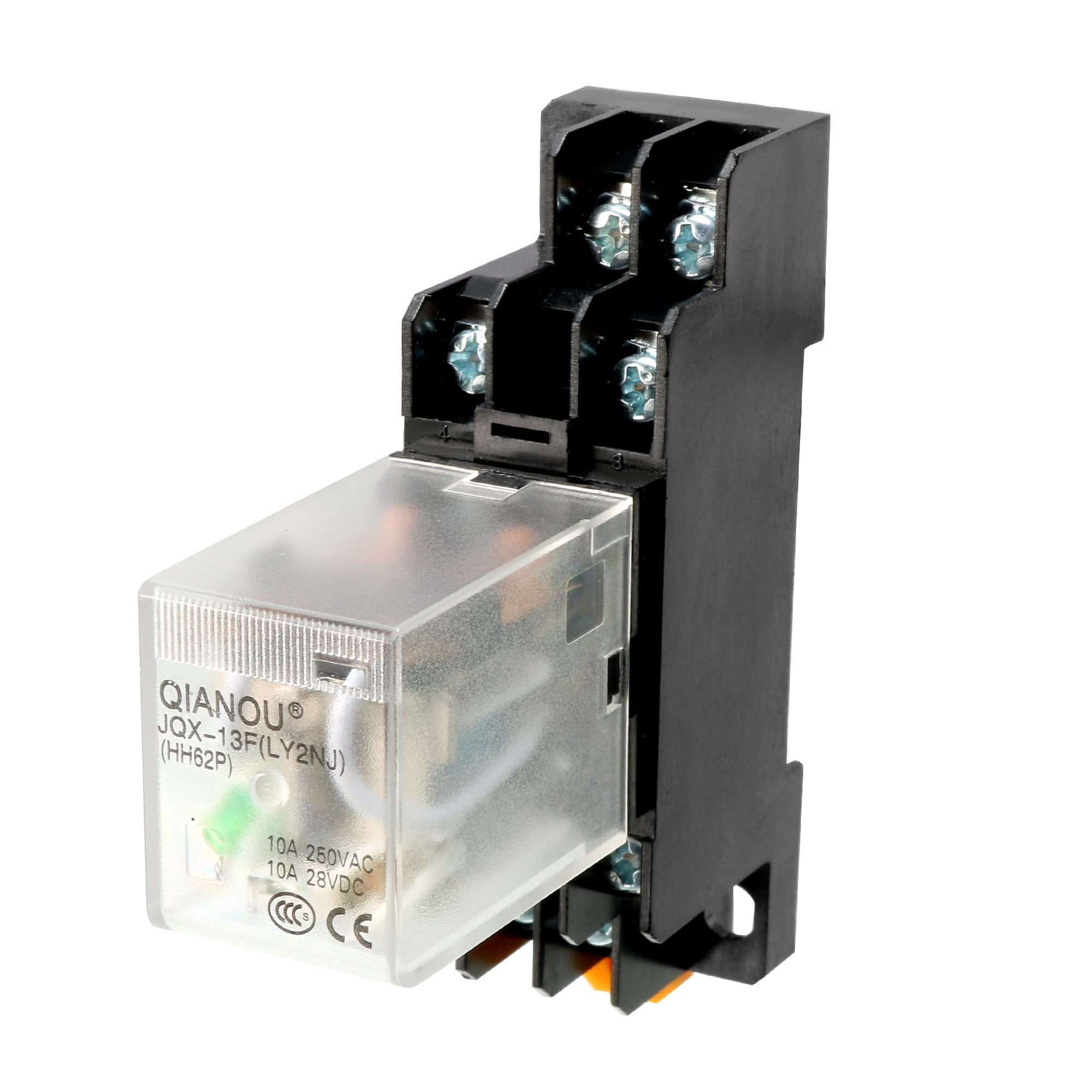 DC36V Coil 8 Pin DPDT Electromagnetic Power Relay + Socket Base JQX-13F ...