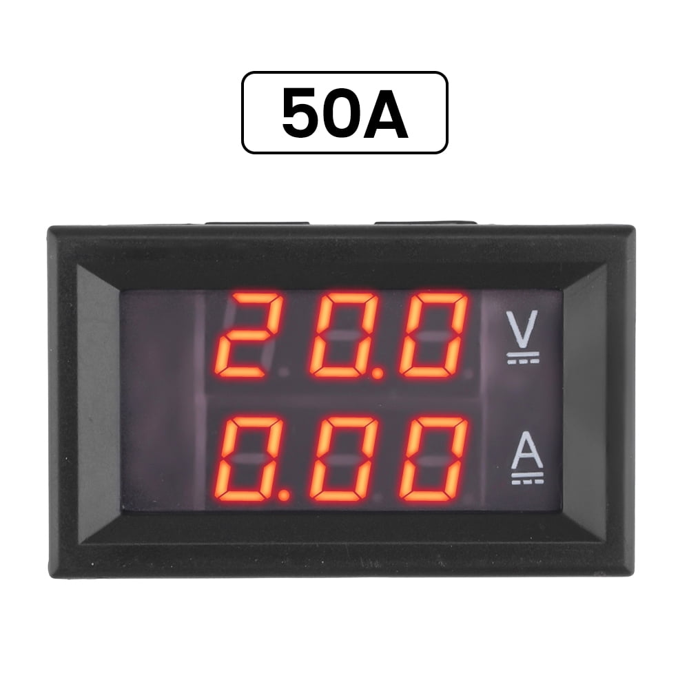 DC4.5-30V 30A 50A Mini Digital Voltmeter Ammeter 3 Bits 0.28" Dual LED ...