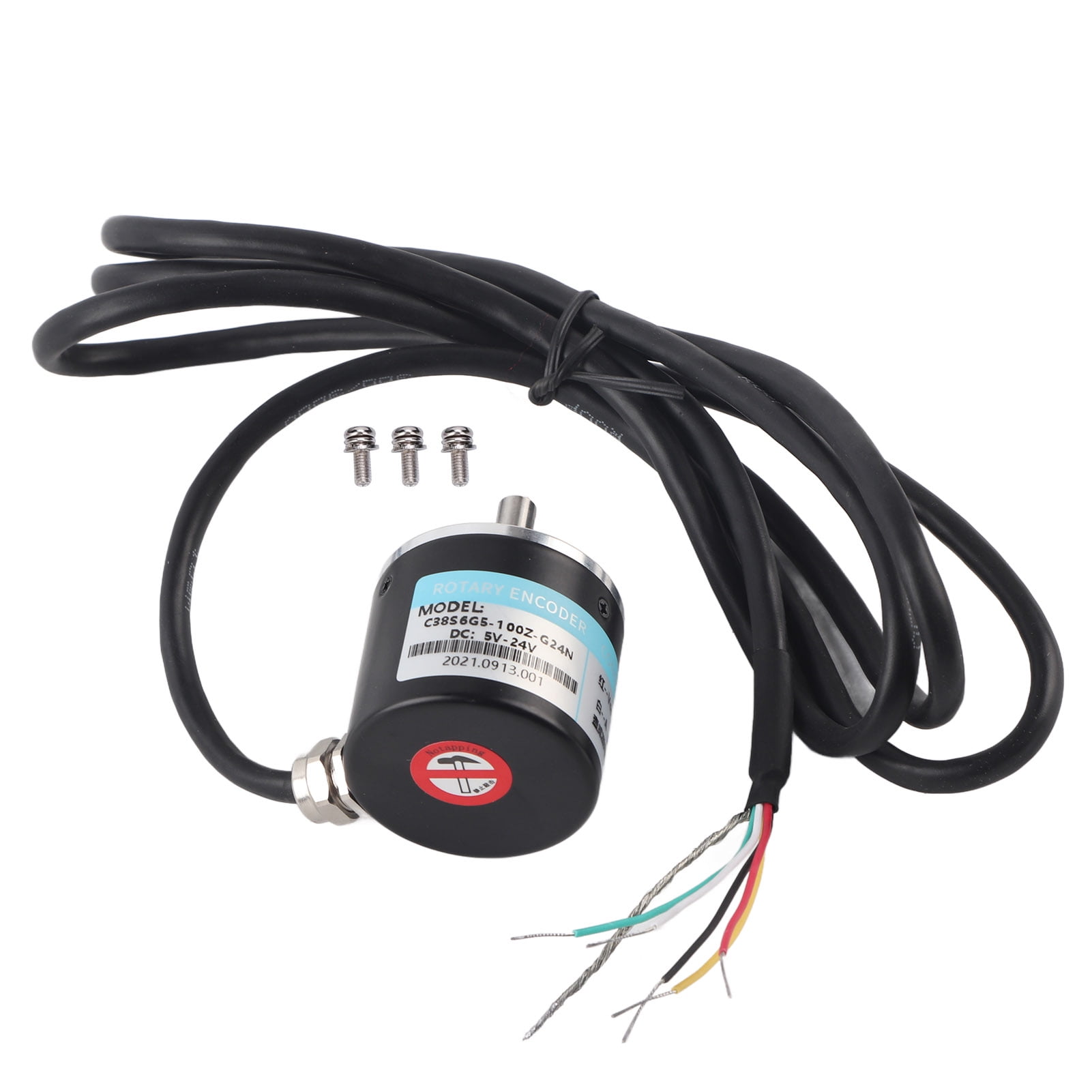 DC5-24V, Solid Shaft, 100Z Resolution 3-Phase ABZ Photoelectric Encoder ...