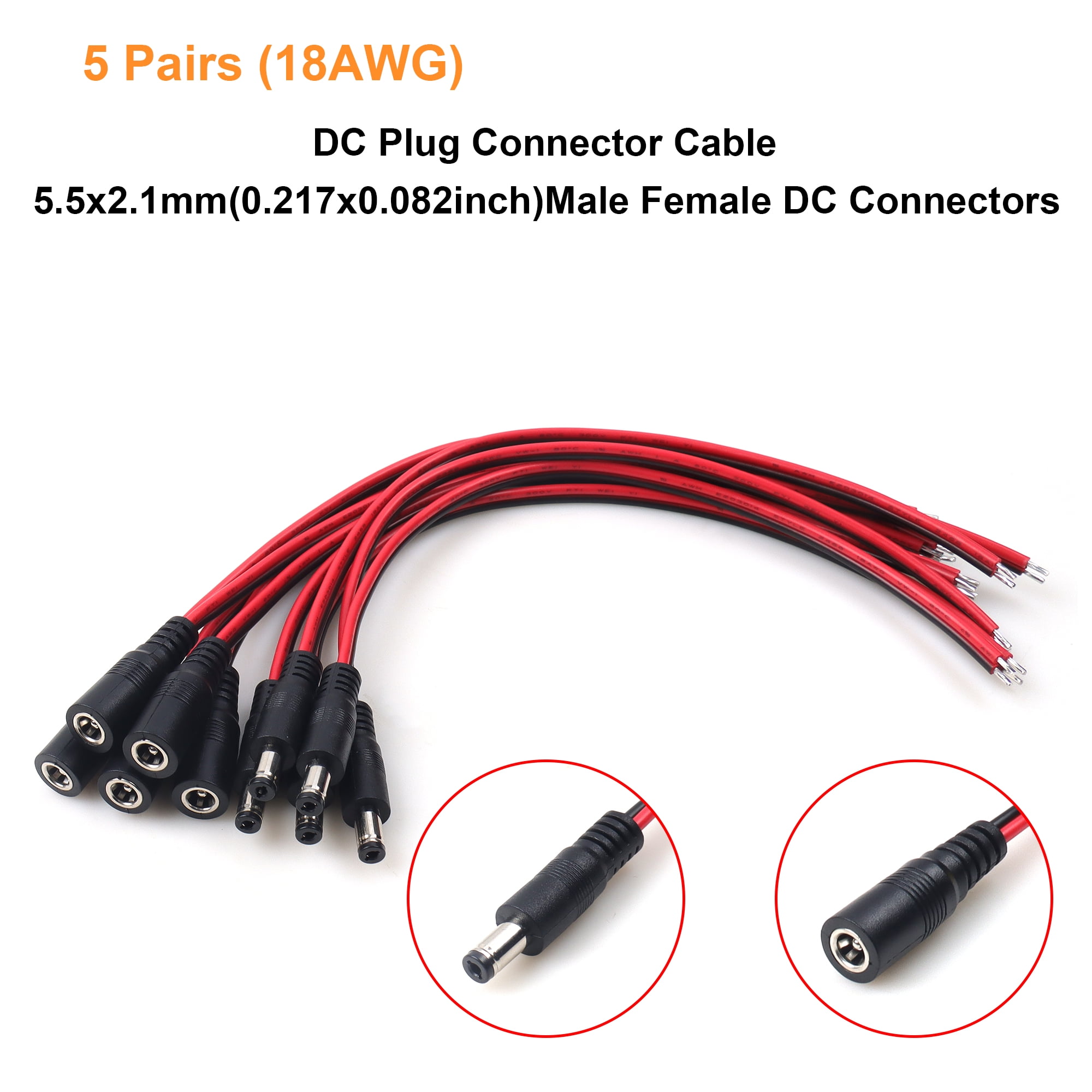DC5.5*2.1mm Male and Female Pigital Power Cable 12v DC Cable for Solar ...