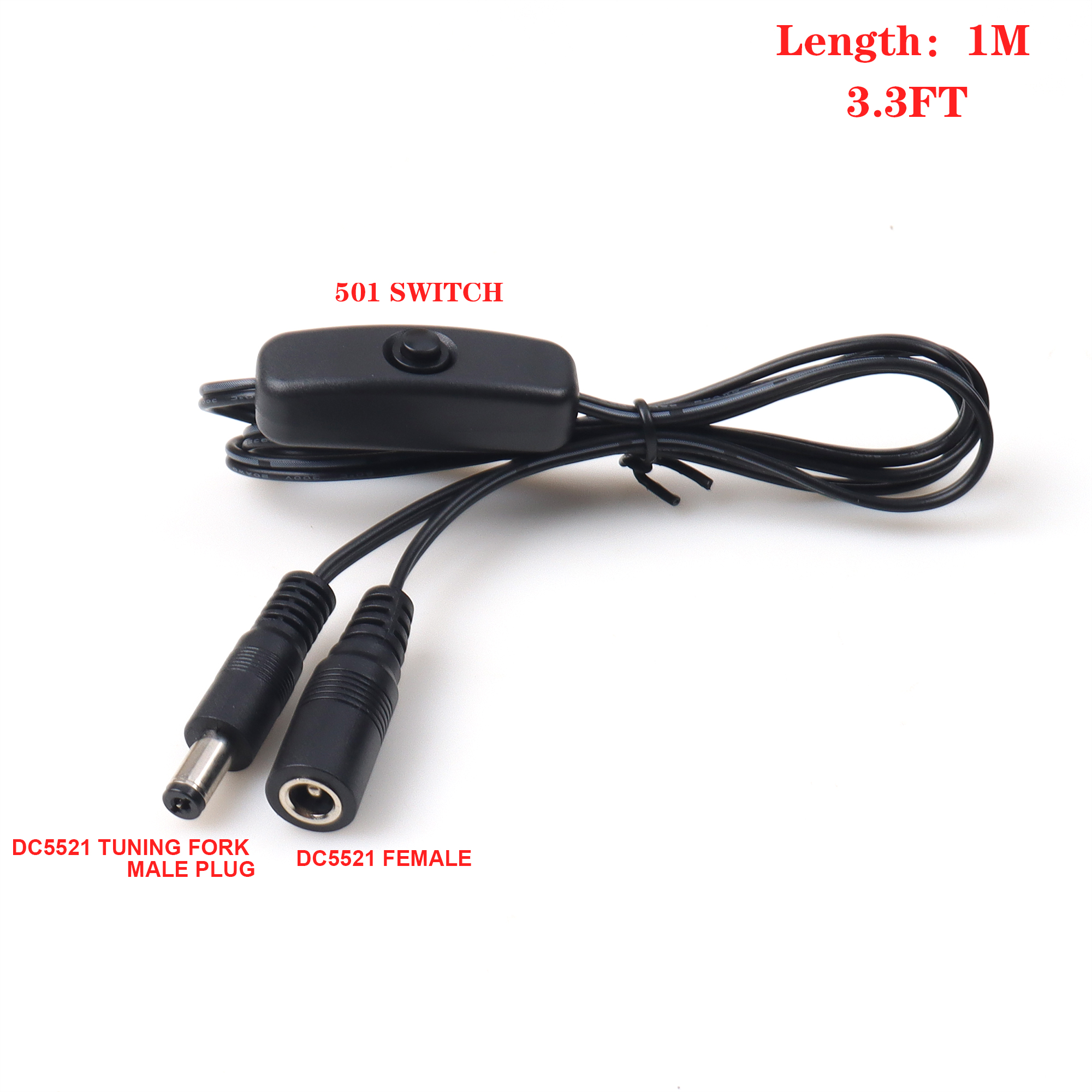 DC5.5*2.1mm Male to Female Power Cable with 501 On/Off Switch Cable for ...