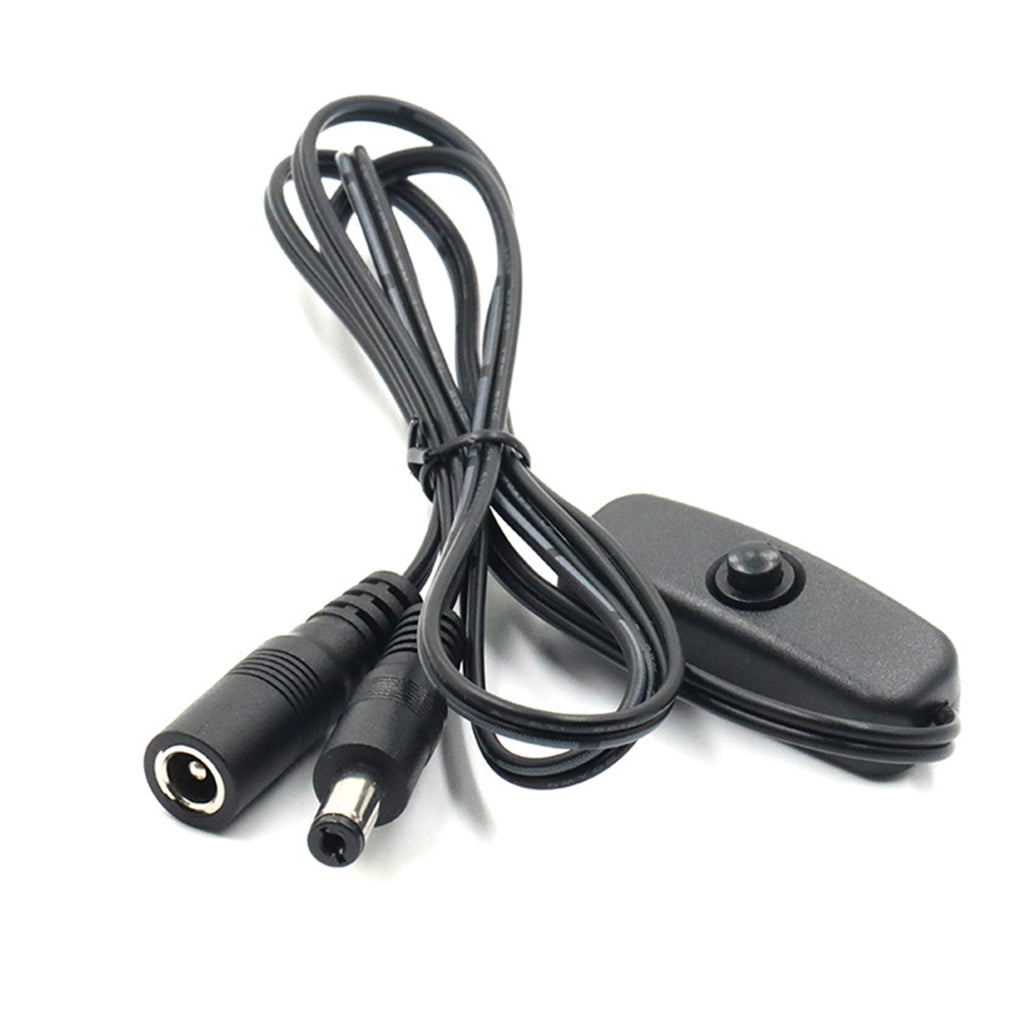 DC5.5mmx2.1mm Male to Female Power Inline Cable with On Off Switches ...