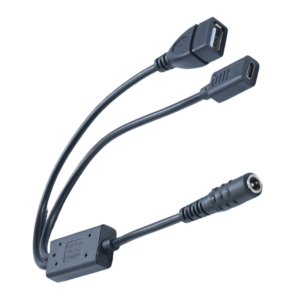 DC5.5x2.1mm To Type C +USB Female Power Adapter Cable With Intelligent ...