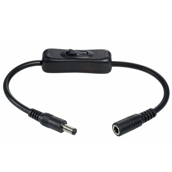 DC5525/5521 Male to Female Adapter Cord Power On Off Switches Cable for ...