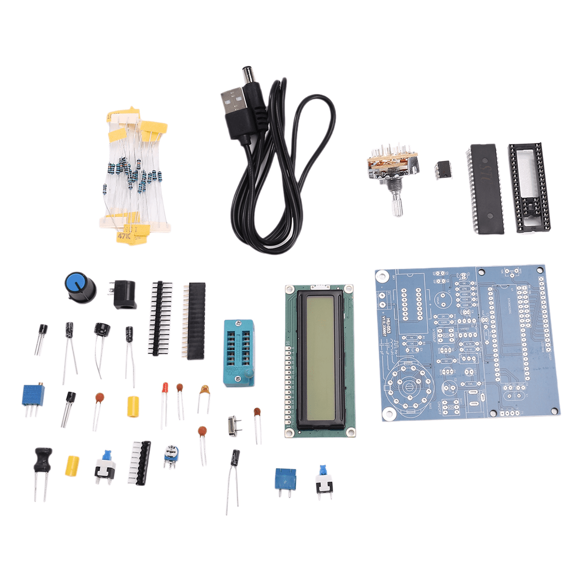 DC5V LCD Frequency Meter USB Transistor Tester DIY Kits Digital ...