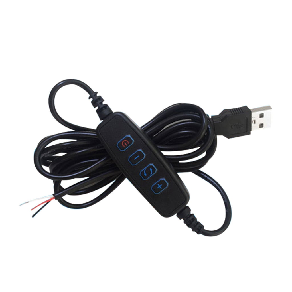 DC5V LED Dimmer Extension Cord USB Port Power Supply Cable Dimming Controllers for LED Light and ...