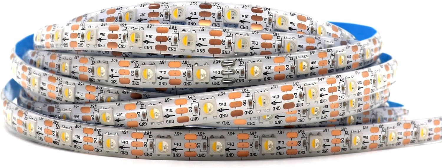 DC5V SK6812 Similar WS2812B RGBW 16.4ft 5m 60leds/Pixels/m Individually Addressable Flexible ...