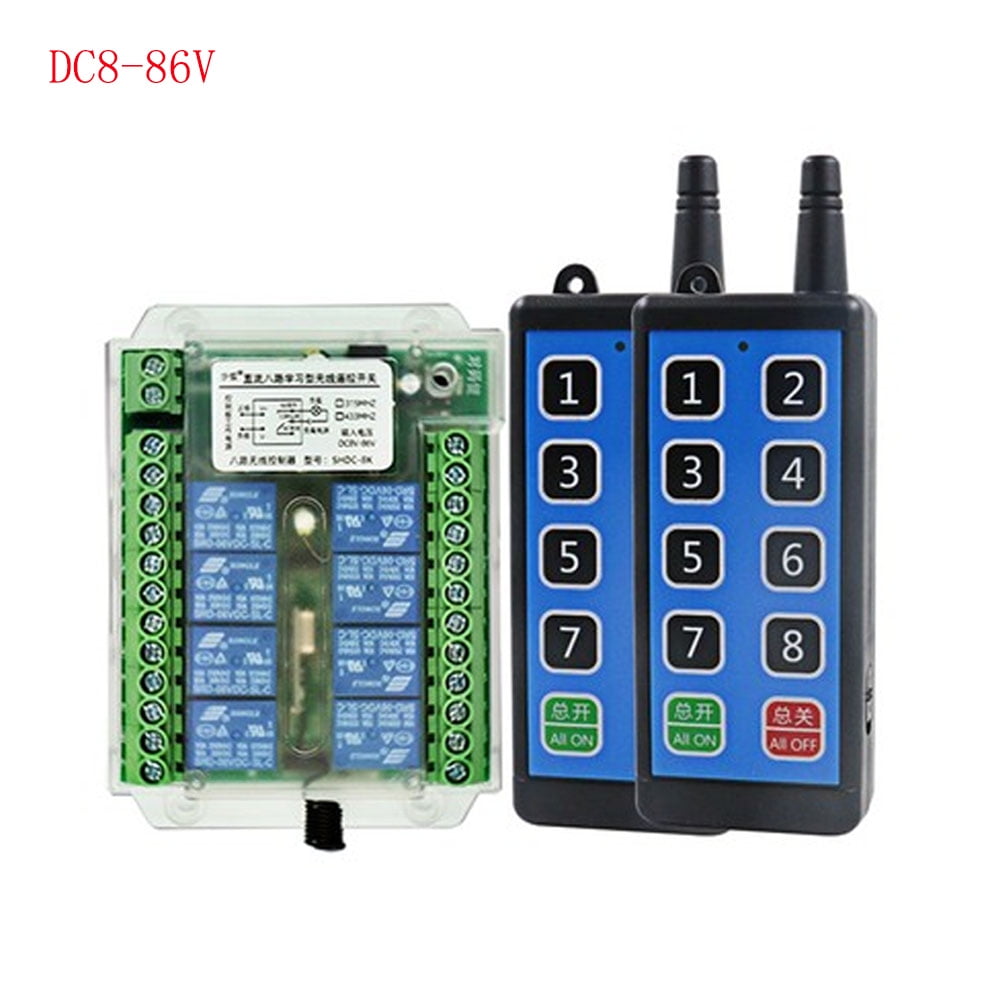 DC8-86V/AC110-275V 8 Channel Wireless RF Remote Control Switch Remote ...