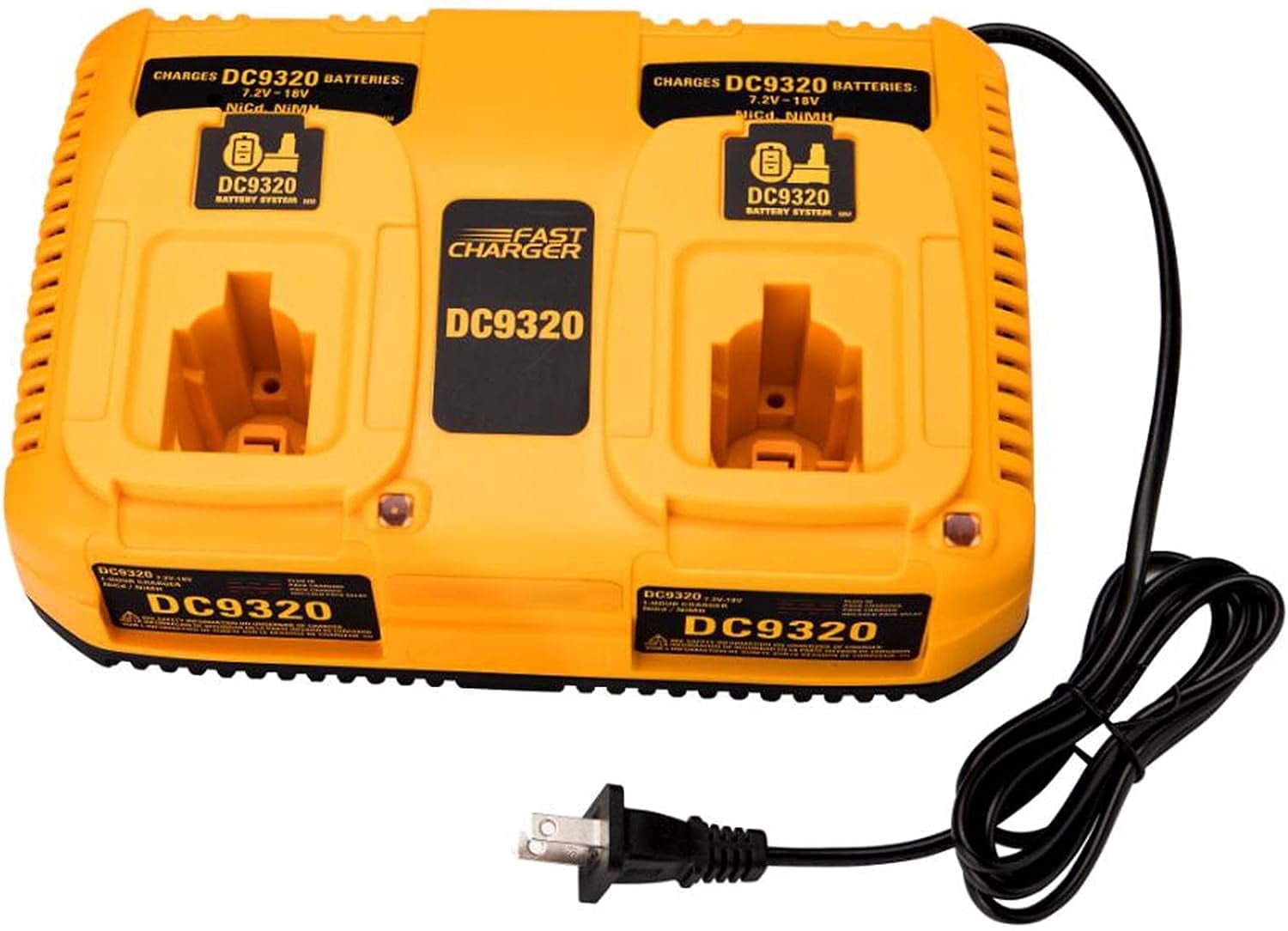 DC9320 Battery Charger for Dewalt 18V 14.4V 7.2V Batteries, Dual Port ...