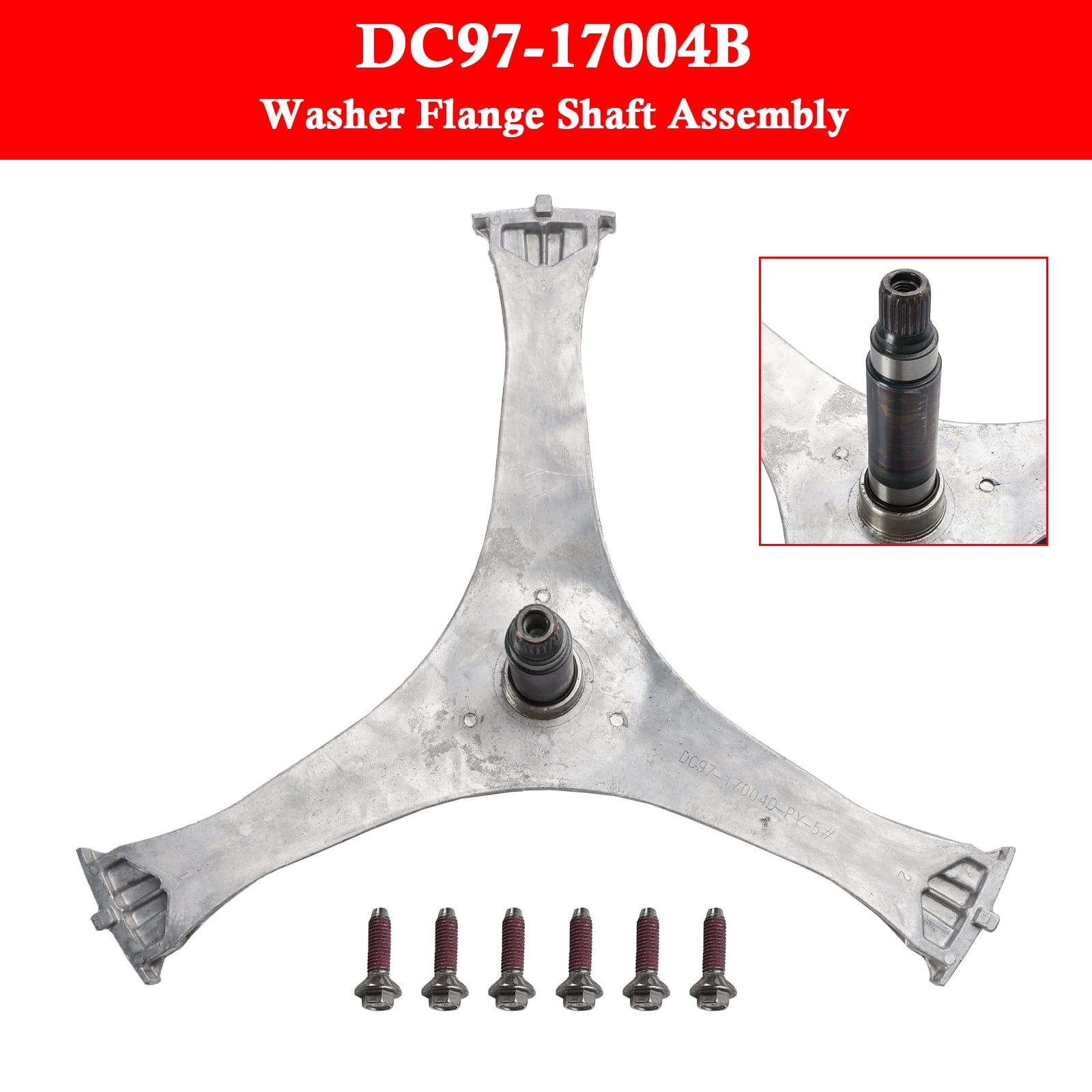 DC97-17004B Washing Machine Flange Shaft Assembly for Samsung with 6 ...