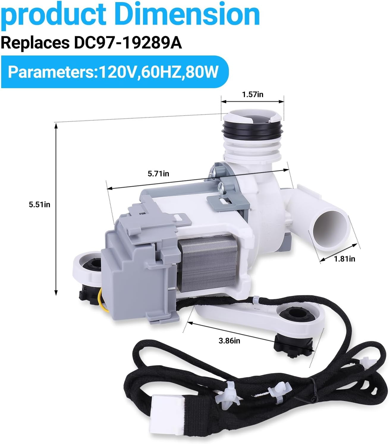DC97-19289F Washer Drain Pump Assembly for Washing Machines - Walmart.com