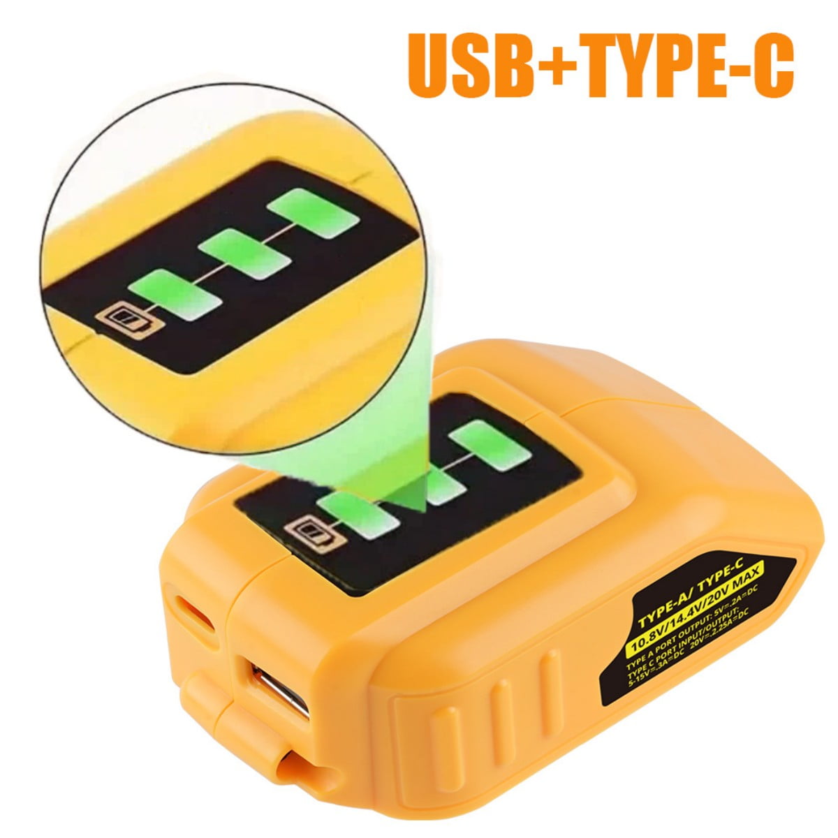 DCB094K DCB090 Battery Adapter with USB Port/Type-C for Dewalt 20V 18V ...
